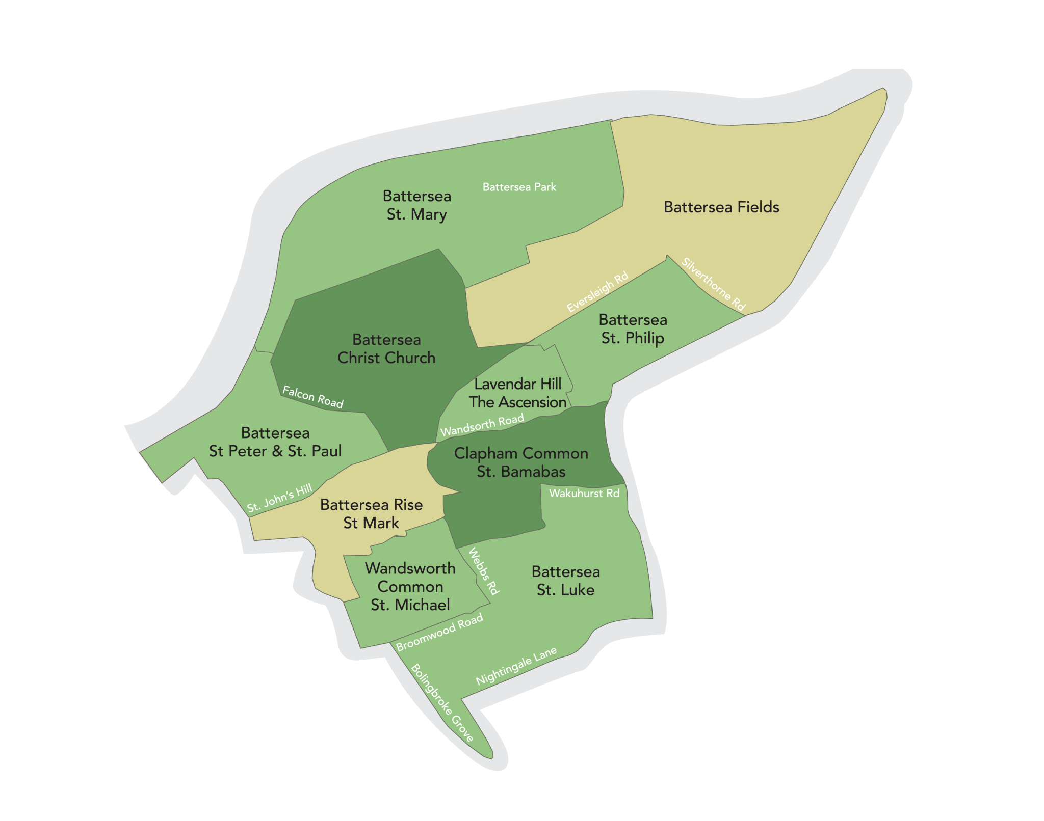 Parish Boundaries - St Mary's Battersea